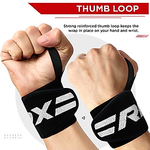RDX Wrist Wraps for Weightlifting (Pair), IPL USPA Approved, Elasticated 18” Cotton Straps Support with Thumb Loop, Gym Wrap for Weight Lifting Powerlifting Competition Strength Training Bodybuilding