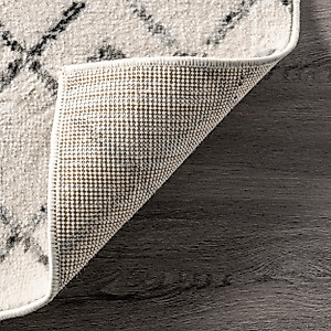 nuLOOM 8x10 Zola Geometric Moroccan Area Rug, Grey, Faded Bohemian Design, Stain Resistant, For Bedroom, Dining Room, Living Room, Hallway, Office, Kitchen, Entryway