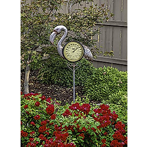 Poolmaster 54580 Outdoor Thermometer Garden Stake, Flamingo, Multi