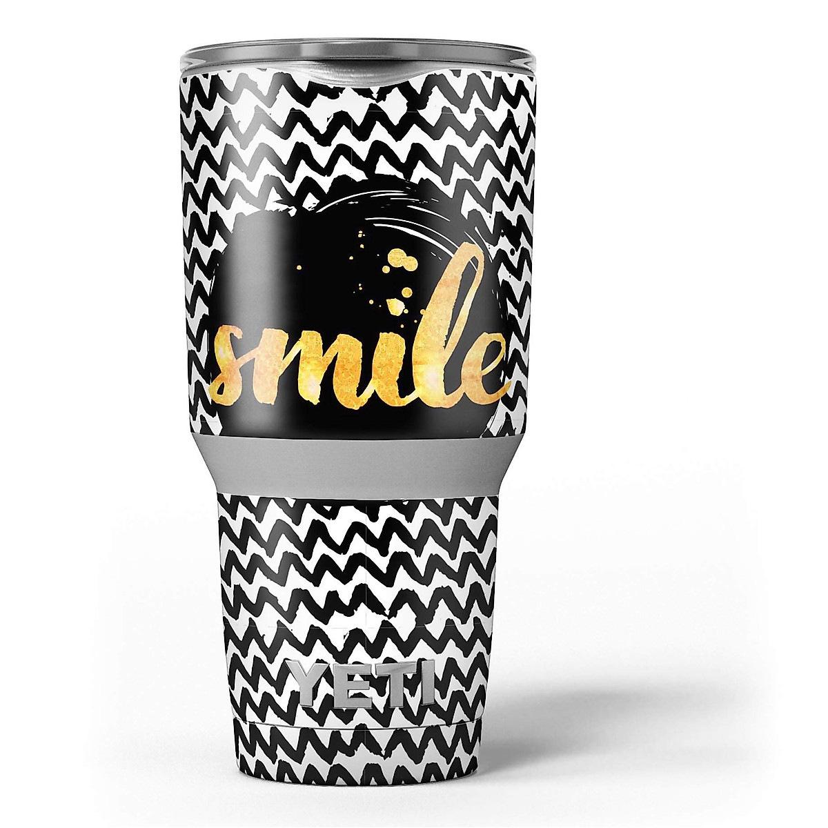 Design Skinz Smile Sketch on Foil - Skin Decal Vinyl Wrap Kit Compatible with The Yeti Rambler Cooler Tumbler Cups