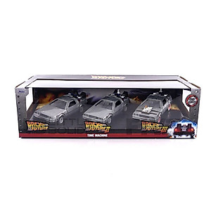 Back to The Future 1:32 Time Machine 3-Pack Die-Cast Cars, Toys for Kids and Adults