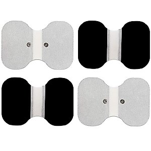 LotFancy TENS Unit Pads 4.3” X 6”, 4Pcs Snap Electrode Pads Large, Butterfly Shape, Reusable, Self-Adhesive