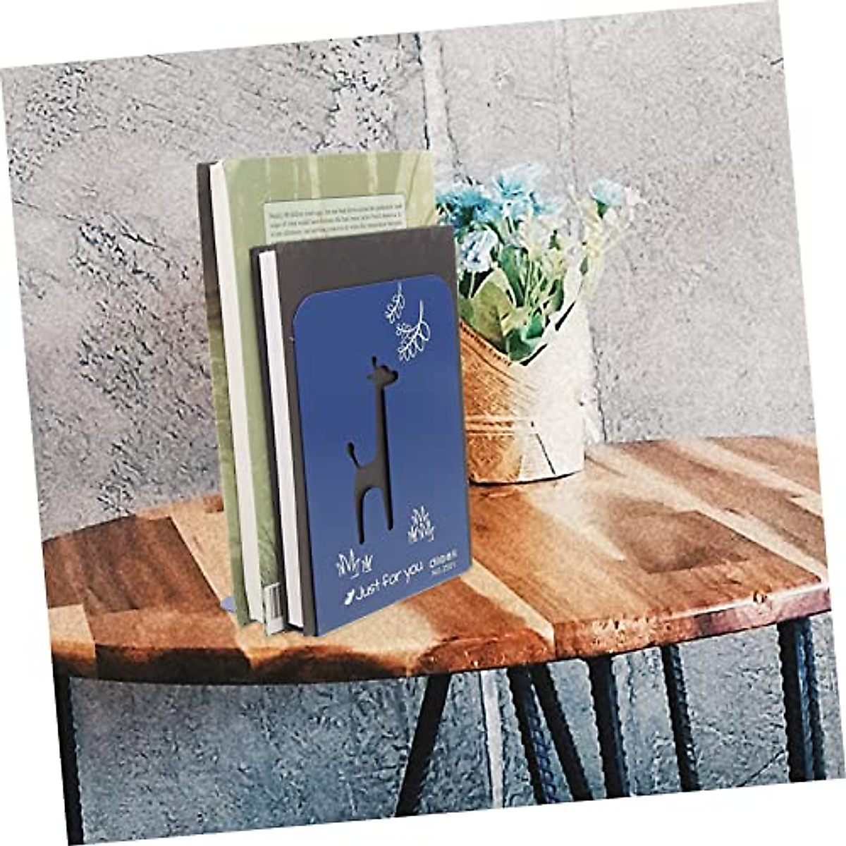 Operitacx 8 Pcs Book Stand Office Decor Office Bookshelf Desktop Decor Metal Bookstand Books Support Convenient Book Ends File Book Stands Study Book Organizer Crafted Book Stands Iron Blue