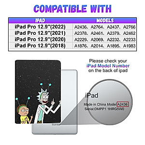 Trendy Fan for iPad Pro 12.9 Case 2022/2021/2020/2018 for Kids Teen Boys Girls Women Folio Smart Pencil Holder Cute Cartoon Kawaii Design Cover for Apple iPad 12.9 Inch(6th/5th/4th/3rd Generation), Rk