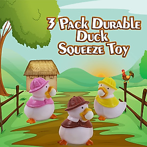 LAKIGATE Fidget Toys,Cute Duck Squishy Toys,3 Pack,Fidgets for Kids and Adults,Squishies for Autism, ADHD and Quitting Bad Habits,Non-Toxic