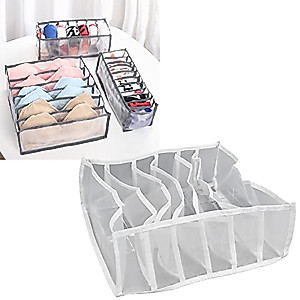 NDNCZDHC Underwear Storage Box, Breathable Foldable Multi Cells Drawer Organizer, Storage Bag for Bras Socks Underpants Panties Ties Organization(6 Lattice)