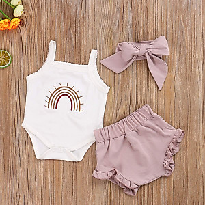 Thorn Tree Newborn Baby Girls Boys Clothes Cotton Suit Cute Baby Kid Infant Romper Play Wear Summer Rainbow Outfits