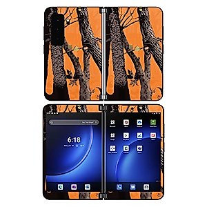 MightySkins Skin Compatible with Microsoft Surface Duo 2 - Orange Camo | Protective, Durable, and Unique Vinyl Decal wrap Cover | Easy to Apply, Remove, and Change Styles | Made in The USA
