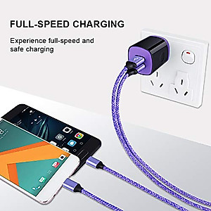USB C Charger for S22 Ultra S23 Ultra S23 A54 A34 S10 A13 A14 A53 Z Fold4 Z Flip4 A23 S21FE A73, Android Charger Car Fast Type C Charging Block Dual USB C Wall Charger, 2Pack 6FT A to C Charger Cable