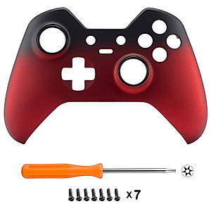 eXtremeRate Shadow Red Replacement Faceplate Shell Side Rails for Xbox One Elite Controller (Model 1698) - Controller & Back Shell NOT Included