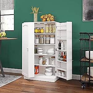 HOMEFORT 41" Kitchen Pantry Cabinet, Storage Cabinet with 6 Adjustable Shelves, Space Saving Cupboard Cabinet for Kitchen, Garage, Pantry, Office, Patio