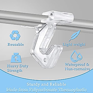 Clear Drop Ceiling Hooks Hanging Polycarbonate Ceiling Hanger Track Clip Suspended Ceiling Hooks for Hanging Plants Classroom Office Signs Decorations (25 Pieces)