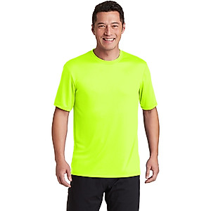 Hanes 4 oz. Cool Dri T-Shirt, Large, SAFETY GREEN