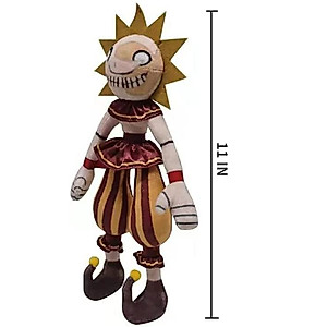 ULTHOOL Sun Moondrop Plush, FNAF Security Breach Clown Figure, 2Pcs 11in Sundrop Moondrop Plushies Toy for Kids and Game Fans Gift (Sun&Moon Clown 2pcs)