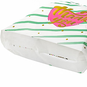 Elsjoy 80 Pack Thank You Bags Plastic Shopping Bags, 14 x 12 Thick Merchandise Bags Reusable Boutique Bags with Loop Handle, Heart and Stripe Retail Gift Bags for Parties, Business, Wedding Favor