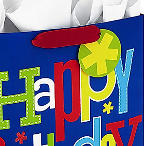 Hallmark 15" Extra Large Gift Bag with Tissue Paper for Birthday (Happy Birthday to You!)