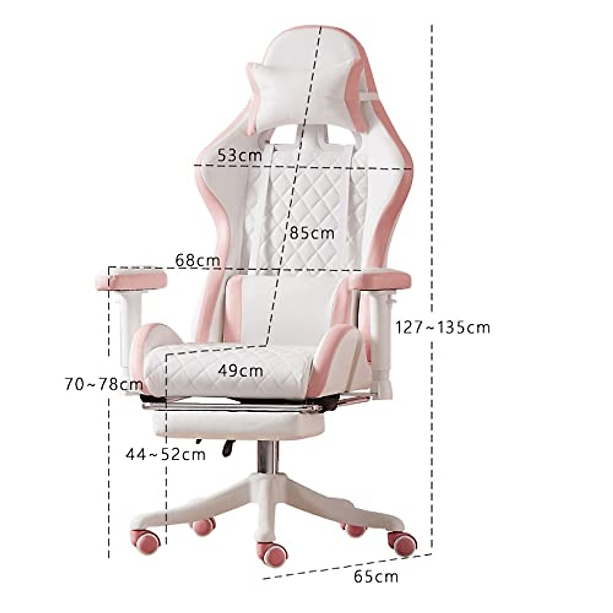 ZHAOLEI Ergonomic Leather Chair Girls Home Office Comfortable Game Swivel Chair Gamer Live Computer Chair (Color : E, Size : 1)