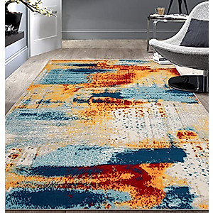 Rugshop Sky Collection Novel Abstract Area Rug 5' x 7' Multi