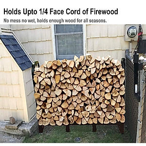 Artibear Firewood Rack Stand 4ft With Log Holder Cover For Outdoor Indoor Fireplace Wood Pile Storage Stacker Organizer