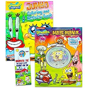 Nick Jr. Spongebob SquarePants Coloring and Activity Book Set (2 Books ~ 96 pgs each)