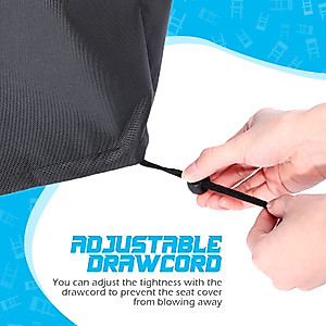 Moukeren Black Outdoor Chair Cover Waterproof Stacking Chair Cover Patio Chair Cover 210D Oxford Cloth Lounge Chair Cover High Back Outdoor Chair Cover Furniture Cover 25" L x 25" W x 47" H (8)