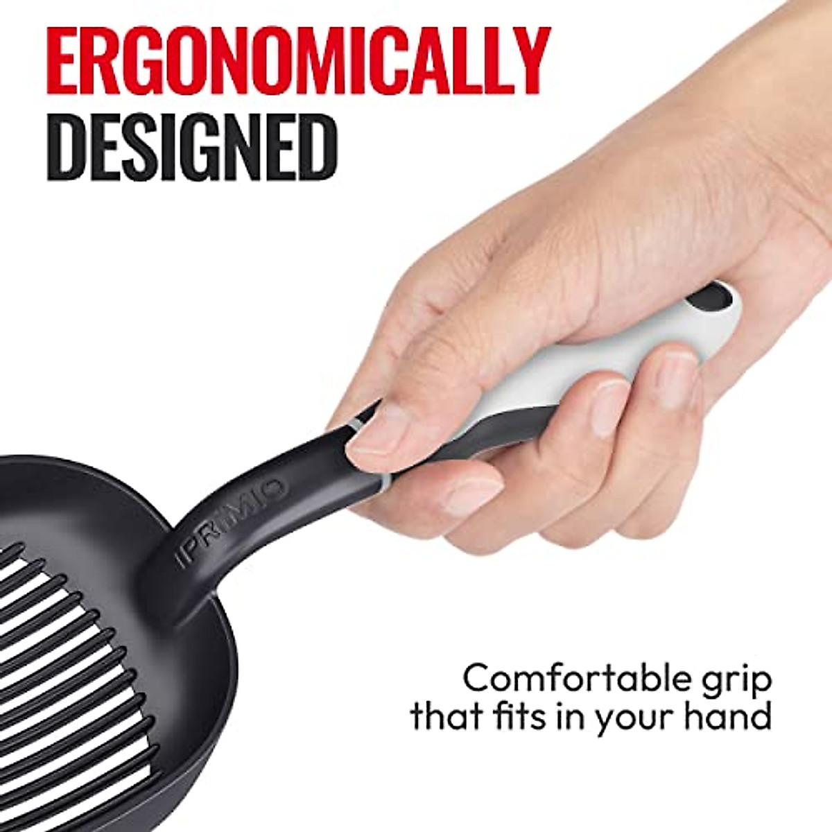 iPrimio Cat Litter Scoop Metal with Deep Shovel - (Black) - Non Stick Plated Aluminum Cat Litter Scooper for Litter Box - Designed by Cat Owners - Patented Sifter with Holder - Super Solid Handle