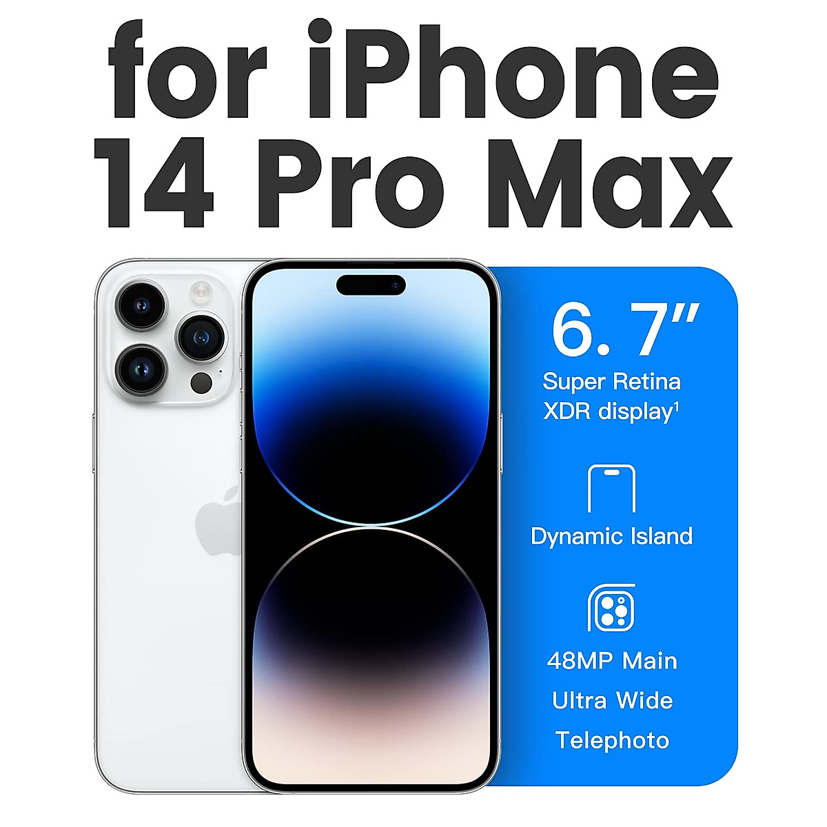 Mkeke Magnetic Light Black for iPhone 14 Pro Max Case,[Compatible with Magsafe][Not-Yellowing] Shockproof Protective Phone Case 2022