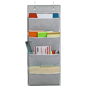 4 Pockets - Wall Mount/Over Door Office Supplies File Document Organizer Holder