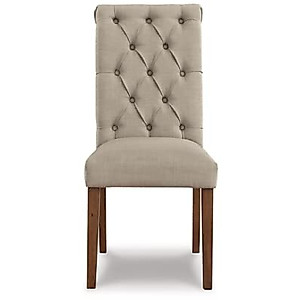 Signature Design by Ashely Harvina French Country Tufted Upholstered Dining Chair, 2 Count, Beige