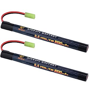 melasta 2Pack 2/3A 8.4v 1600mAh Stick NIMH Airsoft Guns Battery Pack for Mini Tamiya Connector Air Soft Butterfly Nunchuck Stick