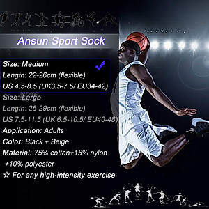 Anti-slip Sock Men Women Non-slip Soccer Basketball Tennis Sport Sock Grip Non skid Slipper Sock Yoga Football Black M 3P