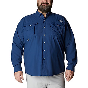 Columbia Men's PFG Bahama II Long Sleeve Shirt, Breathable with UV Protection, Carbon, Large