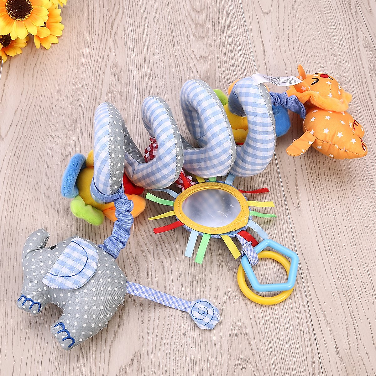 TOYMYTOY Spiral Toy,Baby Activity Music Toy,Stroller Toy,Bed Hanging Toys,Car Seat Toy