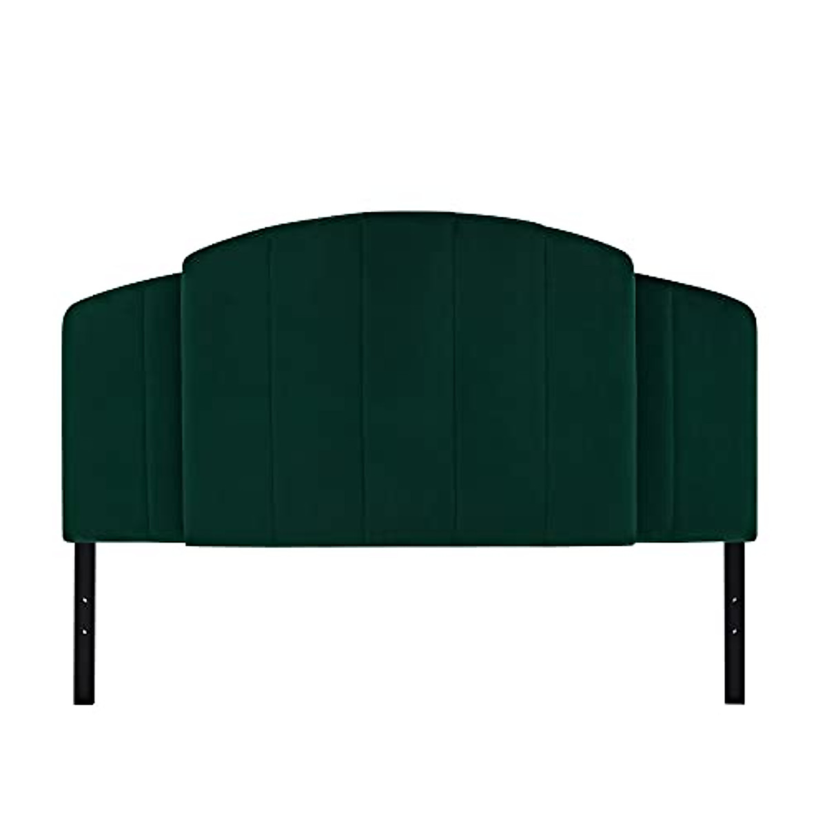 Ball&Cast Bed Headboard Velvet Upholsted Curved Top Design Full/Queen/King Size 3 in 1,Heights from 37 to 49 inch Adjustable Emerald Green Set of 1
