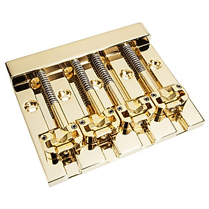 Hipshot KickAss High-mass Bass Bridge for 5-bolt Fender, Gold