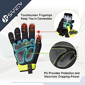 JKSafety High Performance Utility Work Gloves, all Purposes Mechanical Gloves, Guantes de Trabajo, for men and women, safety utility for works (G228-Yellow M)