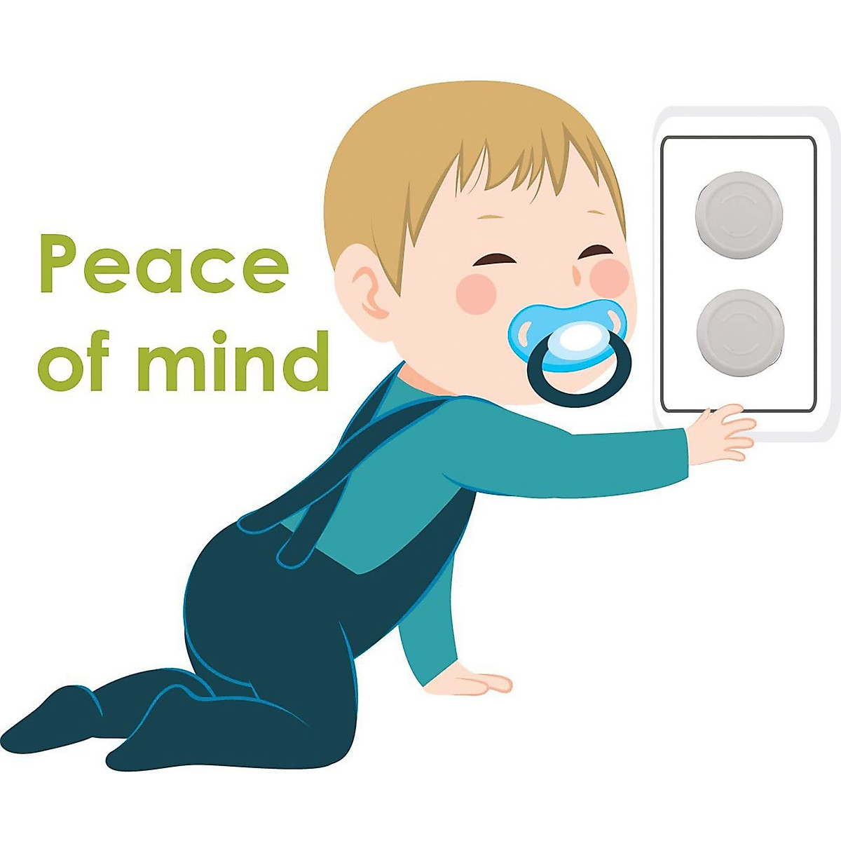 Clear Plastic Outlet Covers, 12 Pack Shock Prevention Child Safe Easy Install Electrical Protector Safety Improved Baby Outlet Plug Covers (White)