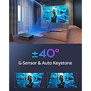 Mini Projector DLP - 5G WiFi Portable Pocket Projector with Tripod 1080P Movie Projector 150 ANSI Lumen, Built-in Android 7.1OS System