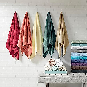 Madison Park Signature 800GSM 100% Cotton Luxurious Bath Towel Set Highly Absorbent, Quick Dry, Hotel & Spa Quality for Bathroom, Multi-Sizes, Seafoam 8 Piece