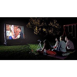 Total HomeFX Pro Weather-Resistant Inflatable Theatre Kit with Outdoor Projector, Projection Screen, and Projector Stand