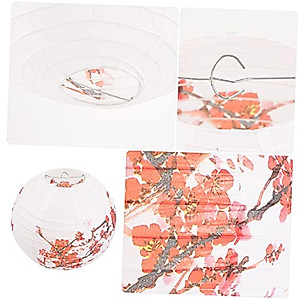 GANAZONO Chinese Lantern Outdoor Decor Asian Decor Japanese Paper Lamp Asian Paper Lantern Pendant Lamp Shade Outdoor Hanging Decoration Japanese Lantern Plug in Sconce Set of 2 Ornament