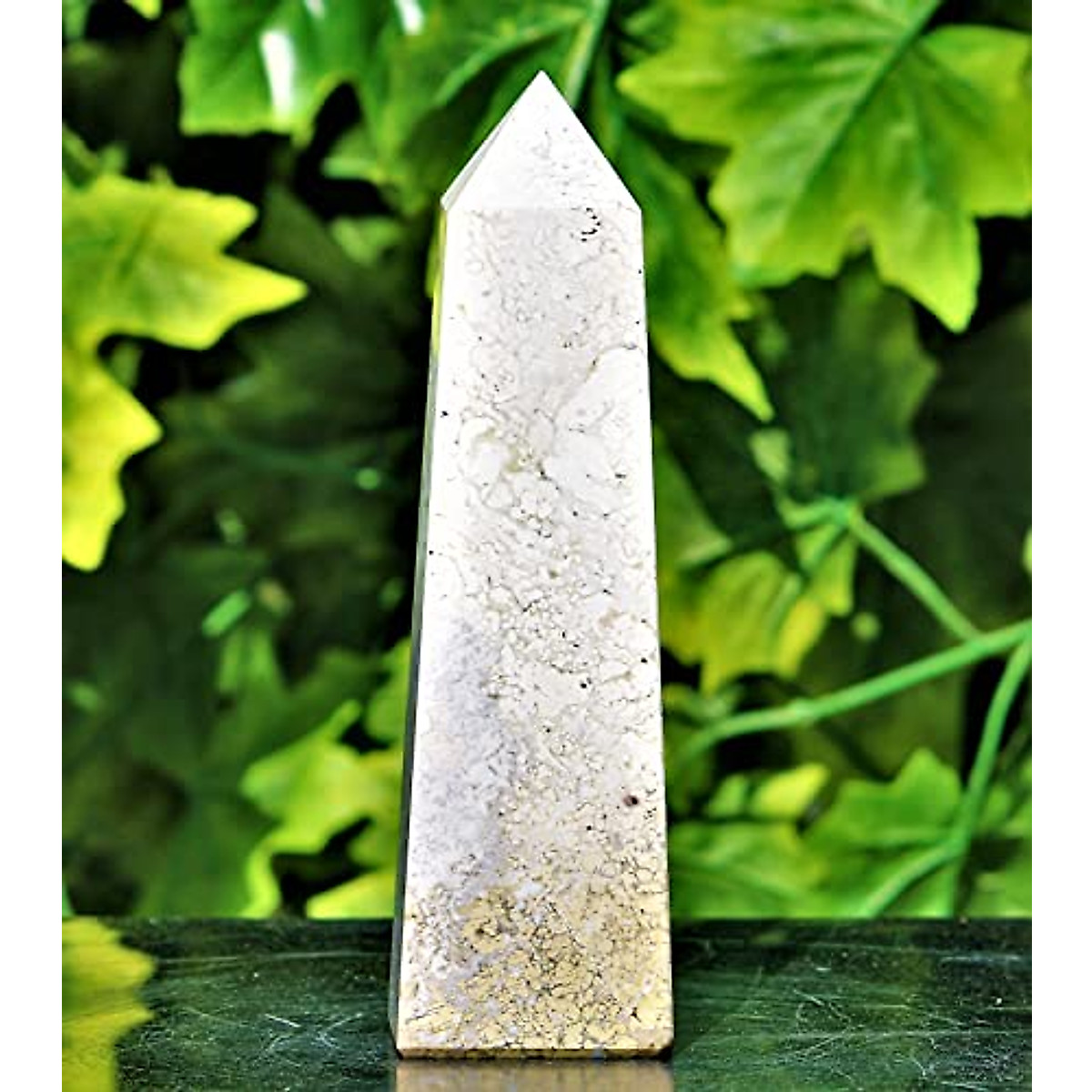 Superb Natural Polished Brown King Cobra Jasper Quartz Crystal Stone 4 Faceted Obelisk Tower (180mm/870gm) Point Minerals Specimen Chakra Healing Charged Metaphysical
