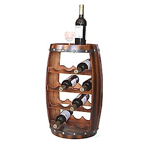 Wooden Barrel Shaped 14 Bottle Wine Rack