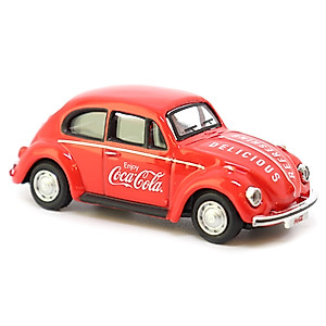 Motor city classics Coca-Cola Diecast Collectible | 1966 Volkswagen Beetle | 1:72 Diecast Scale Model 472005 | Officially Licensed Coca-Cola Diecast