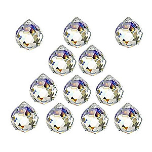 12 Pcs Crystal Ball Prism Suncatcher Rainbow Pendants Maker, Hanging Crystals Prisms for Windows,for Feng Shui,for Home,Office,Garden Decoration
