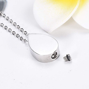 HQ Carved Teardrop Urn Necklace Memorial Keepsake Ashes Necklace Urn Pendant Cremation Memorial Jewelry (Dad)