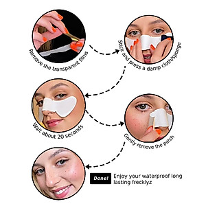 Frecklyz Waterproof Freckles - Pack of 6 Temporary Tattoo Face Stickers - Natural Looking Fake Tattoos Freckle Patch - Waterproof Makeup Accessories for Women