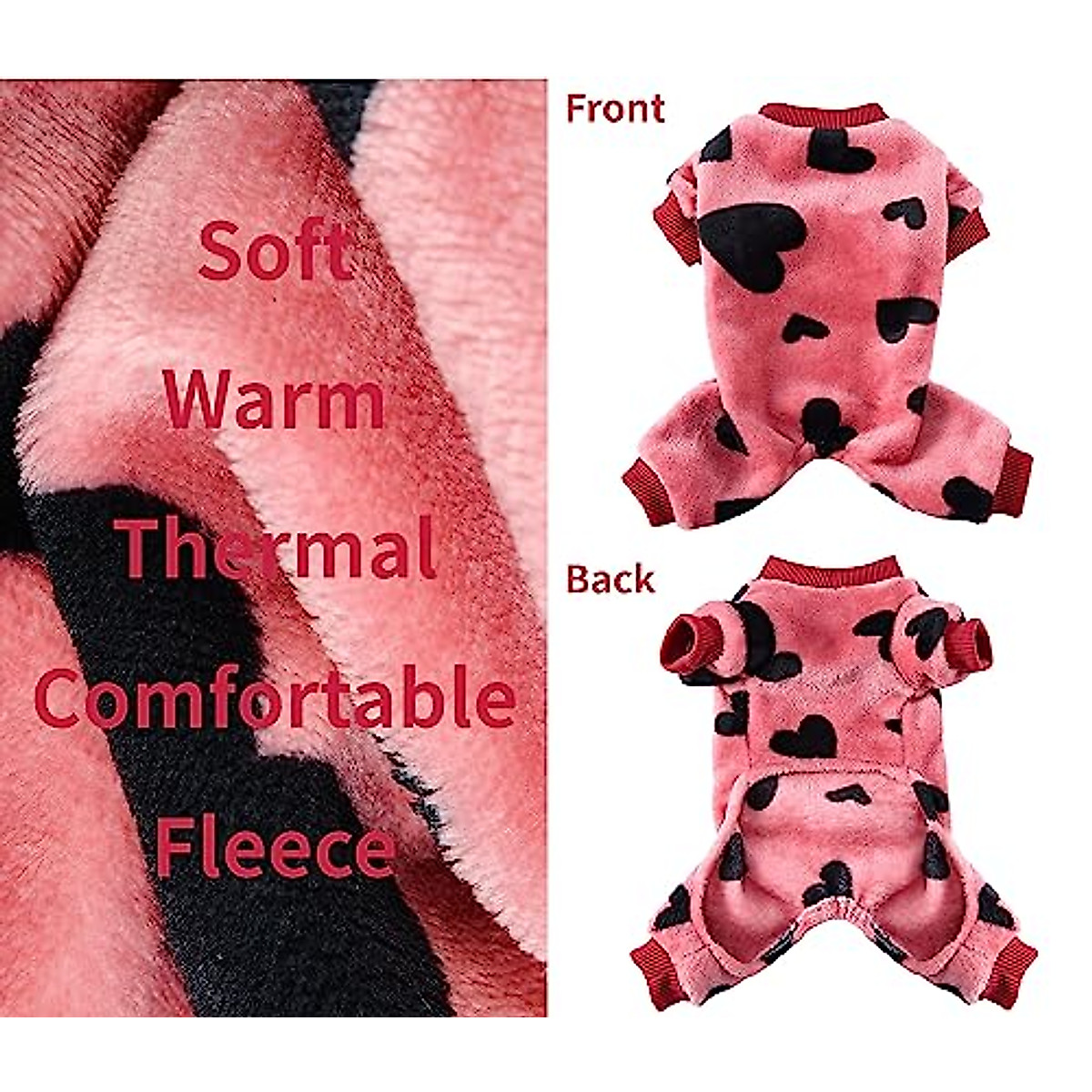 Dog Pajamas for Small Dogs Girl Boy Fall Winter Warm Dog Onesie Pjs Cold Weather Puppy 4 Legged Sweater Clothes for Chihuahua Yorkie Teacup Jumpsuit Cute Pet Outfits Apparel Coats (X-Small, Love)