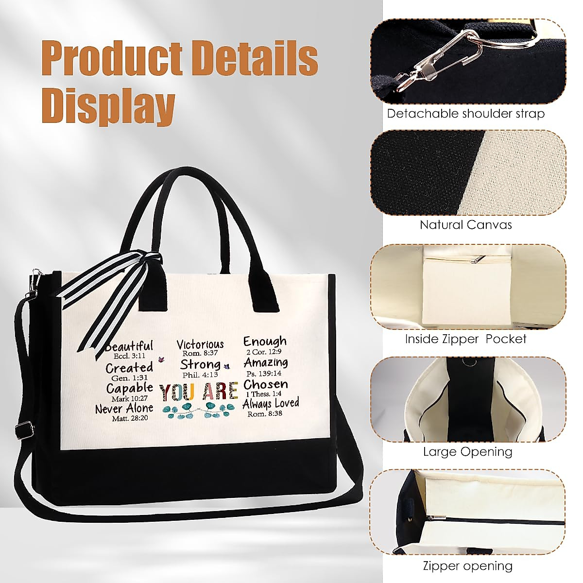 Christian Gifts for Women Birthday Gifts for Christian Religious Gifts Catholic Gifts Scripture Gifts for Women Her Mom Female Coworker Sister Friends Inspirational Quotes Reusable-Grocery-Bags