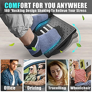 Gulymm Foot Rest for Under Desk at Work, Rocking Foot Stool Footrest, Ergonomic Footrest for Office Chair with Massage Surface, Foot Stool for Office Chair Home Travel Back Leg Pain Pressure Relief